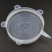 China Reusable Food Grade Silicone Stretch Lids 6 Sizes 6.5-20.5cm Airtight Microwave Safe for sale
