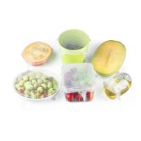 China Reusable Food Grade Silicone Stretch Lids 6 Sizes 6.5-20.5cm Airtight Microwave Safe for sale