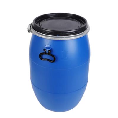China 55 Gallon Plastic Drum 210 Litre HDPE Open Top Blue Plastic Drum With Lock Ring Lid for sale