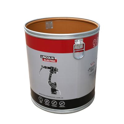 China Stackable When Closed Fiberboard Shipping Drum With Metal Ring Clamp Closure Offering Secure Packaging and Space Storage for sale