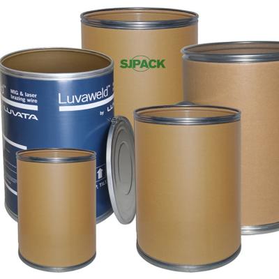 China Stackable When Closed Fiberboard Shipping Drum With Metal Ring Clamp Closure Offering Secure Packaging and Space Storage for sale