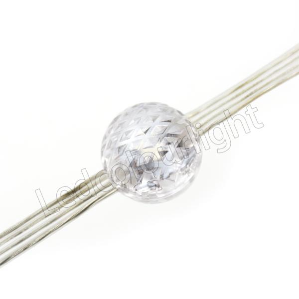 Quality 20mm DMX512 RGB Crystal Ball LED Pixel String Light with 360° Illumination for sale
