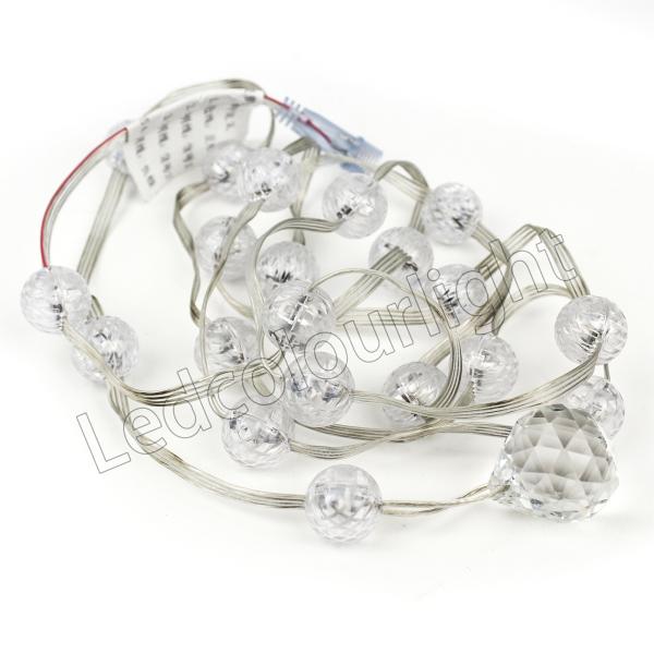 Quality 20mm DMX512 RGB Crystal Ball LED Pixel String Light with 360° Illumination for sale