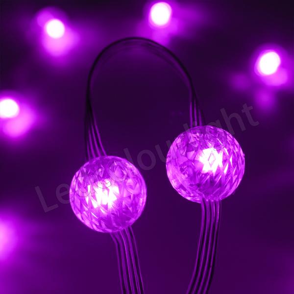 Quality 20mm DMX512 RGB Crystal Ball LED Pixel String Light with 360° Illumination for sale