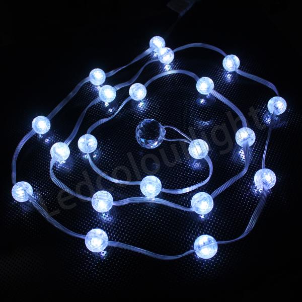 Quality 20mm DMX512 RGB Crystal Ball LED Pixel String Light with 360° Illumination for sale