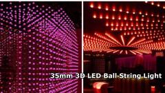 35mm DMX 3D LED ball string light for immersive light installations!
