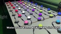 83mm RGB DMX LED Point Light – IP67 + Aluminum + 5 Lens Options