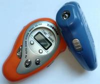 China Mango Shape FM Radio with LCD Time Display 25mm AAA Battery Powered Clock for sale