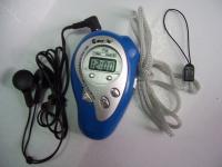 China Mango Shape FM Radio with LCD Time Display 25mm AAA Battery Powered Clock for sale