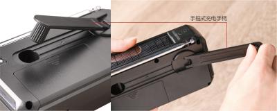 Cina Supporto radiofonico 2800 MAh Battery dell'ABS LED della manovella solare all'aperto di emergenza in vendita