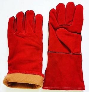 China Red Ram Safety Welding Gloves Cowhide Non Slip Wear Resistant for sale