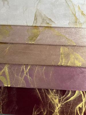 Cina Tessuto per tende di velluto di lusso 100% poliestere a maglia in foglio d'oro bronzatura in vendita