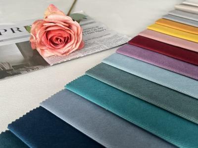 China 100%Polyester knitted home textile fabric for sofa dyed plain velvet fabric for home decoration for sale