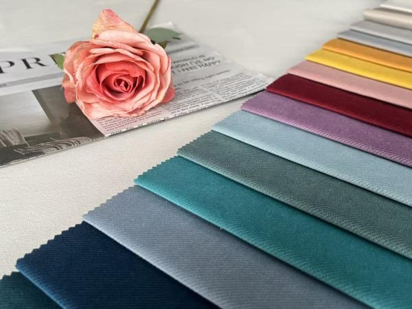 Quality 100%Polyester knitted home textile fabric for sofa dyed plain velvet fabric for home decoration for sale