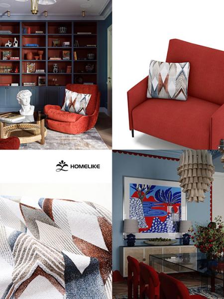 Quality 100% Polyester Geometric Diamond Woven Jacquard Fabric For Home Textile for sale