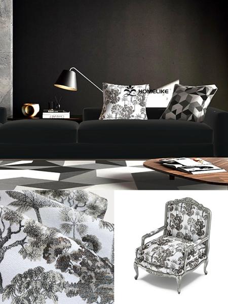 Quality 100% Polyester European classic tree pattern Woven Jacquard Fabric for sale
