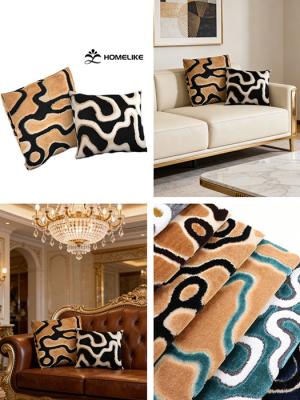 China Abstract Curved Pattern Jacquard Velvet Fabric For Sofa for sale