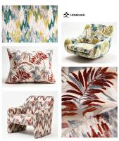 China Tropical Leaf AB Pattern Jacquard Velvet For Sofa for sale