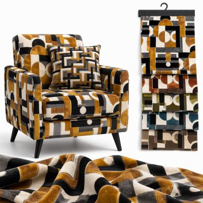 China Stretch Jacquard Velvet Sofa Fabric 450GSM 142CM Upholstery Roll for sale