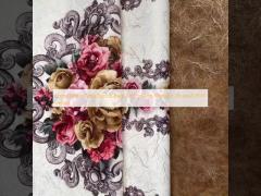 Upholstery Sofa Fabric Bag Anti-pilling Metallic Printed FDY Velvet