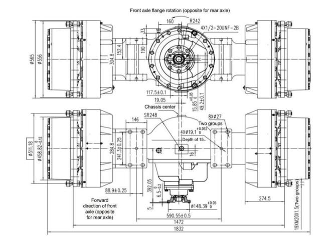Planetary Rigid Axle with Full Range to Replace Dana Axles 42r112 (16D)