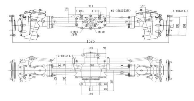 Front Steering Drive Axles for 90-110 HP 4 Wd Tractor Crawler Tractor (both paddy&amp; dry field farming)