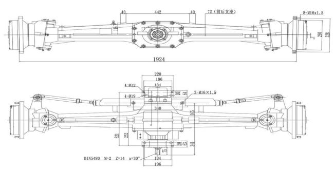 Front Drive and Steering Axles for 140-160 HP 4WD Tractors
