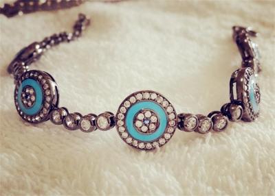 China Personalized Evil Eye Jewelry 925 Sterling silver Black Gold Eye Bracelet for sale