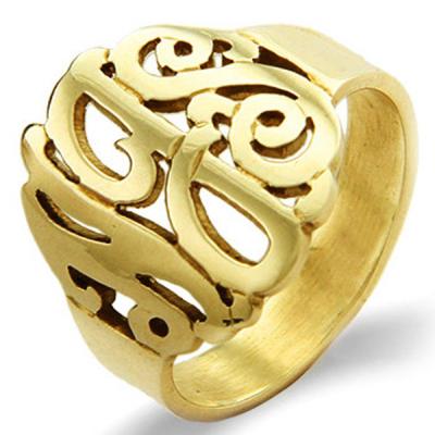 China Custom Alphabet Fashion Jewelry Rings Silver Simple Ring  With No Stone for sale