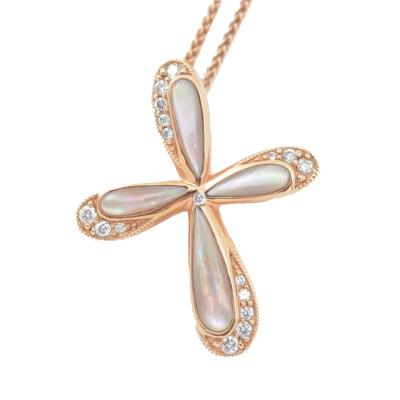 China Crystal Fashion Jewelry Pendants Mother Of Pearl Pendant With Rose Gold for sale