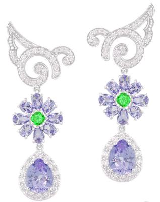 China Luxury Stylish Earrings Multicolor Crystal Drop Earrings For Women Design for sale