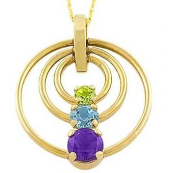 China Unique Simple Fashionable Pendants Jewelry Heart Gold Plated Circle With Crystal Pendant for sale