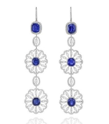 China Sterling Silver Bridal Crystal Rhinestone Long Drop Fashion Jewellery Earrings for sale