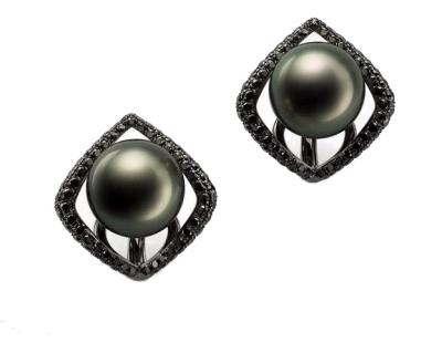 China Black Cubic Zrconia Stylish Earrings for sale