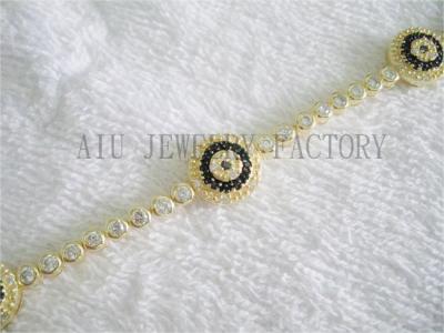 China Kids Turkish Evil Eye Jewelry , Beautiful Silver / Yellow Gold Bracelet for sale