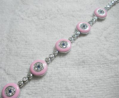 China Sterling Silver Evil Eye Jewelry Red Enamel White Gold Evil Eye Bracelet for sale