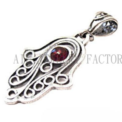 China Arabian Ethnic Hamsa Hand Jewelry 925 Hamsa Hand Red Bead Charm Pendant for sale