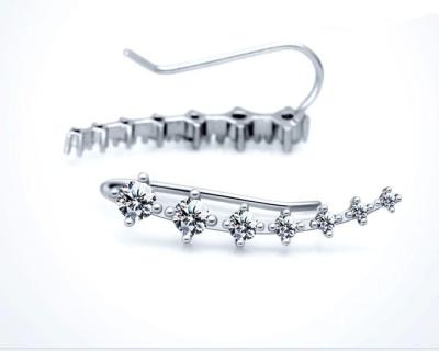 China 925 Sterling Silver Stylish Earrings , Custom Zircon Ear Clawlers Earring for sale