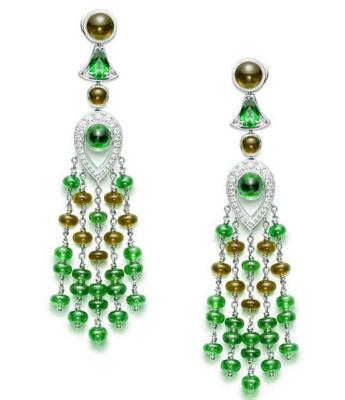 China Rhodium Plated Glass Bead Stylish Earrings Bead Chandelier Earring for sale