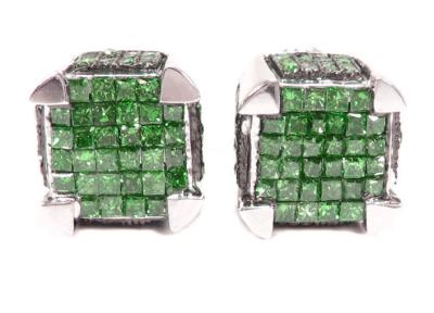 China Women Amethyst Stylish Earrings Square Shaped All Zircon Earring Stud for sale
