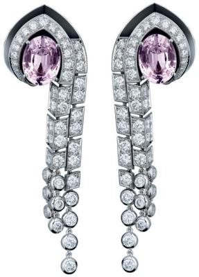 China Unique Big Stone Black Enamel Chandelier  Zircon Earring For Parties for sale