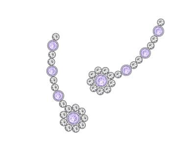 China Sterling Silver Stylish Earring , Cubic Zircon Up The Earring Design for sale