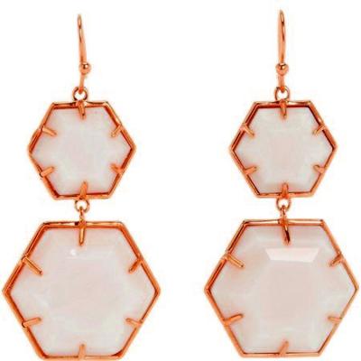 China Autumn White Quartz Dangling Earring customized for gift for sale