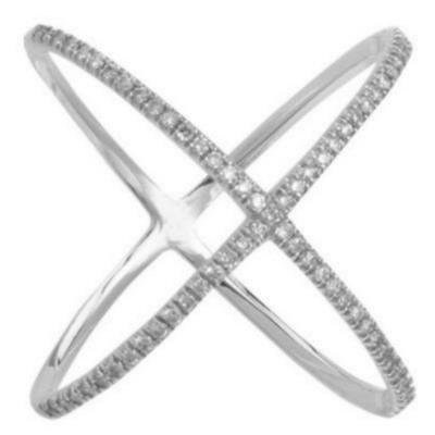 China X Shaped Cubic Zircon Cross Fashion Jewelry Rings X Cross Knuckle Ring for sale