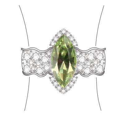 China OEM Big Marquise Shaped Stone Unique Jewelry Rings For Party for sale