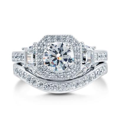 China Fashion Solid Sterling Silver Jewelry Rings Lady Trendy Ring / Band Set for sale