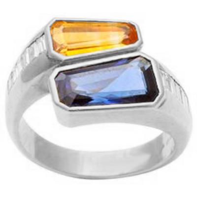 China Bezel Setting Fashion Unique Diamond Rings With Glass Stone for sale