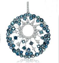 China Round / Circle Looked Fashion Zircon Jewelry Pendants New Model Disc Charm for sale