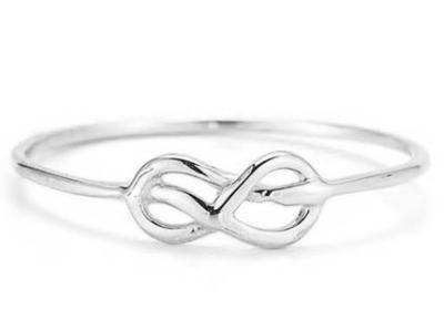 China Sterling Silver Thin Fashion Minimalist Infinity Knot Ring For Teenage Girl for sale