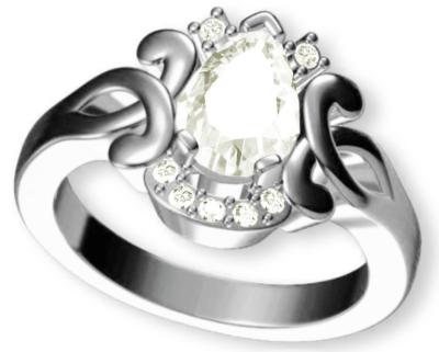 China Drop Cubic Zircon Swirl Pattern Crystal Jewelry  Rings For Woman for sale